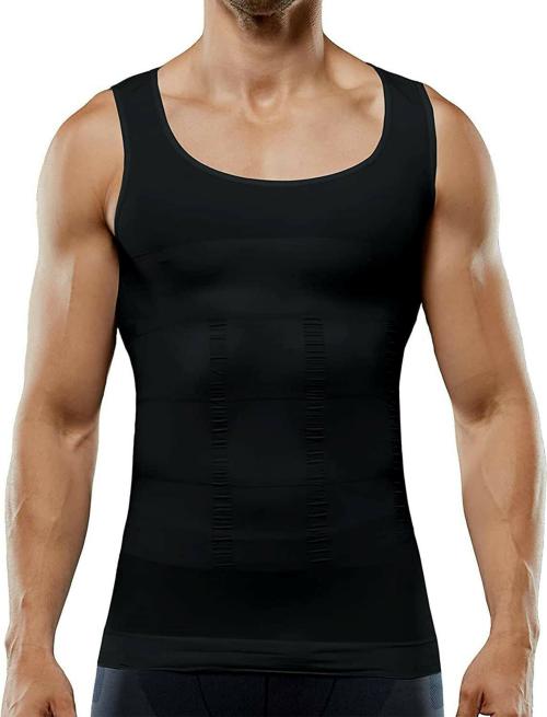 Buy FONICX FIT Men Black Solid Nylon And Spandex Shapewear - L Online ...