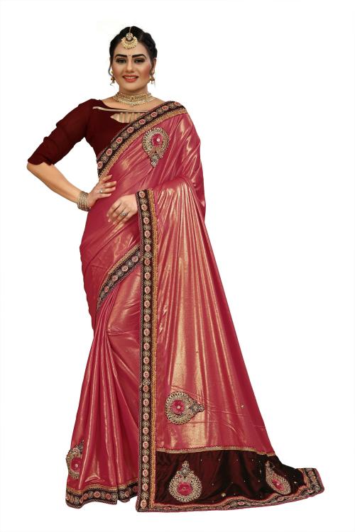 Buy VM TEJANI Women Gajri Embroidered Silk Blend Bollywood Saree Online ...