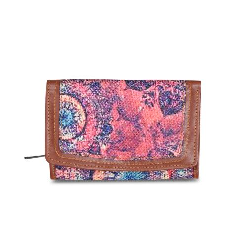 Buy ZOUK 100% PeTA Approved Vegan Leather Space Chakra Print Three Fold ...