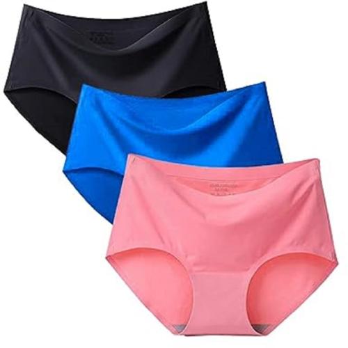 Buy Sassyvilla Seamless Panties V Shape for Girl's And Woman's (Pack of 3_ Black Pink & Blue ...