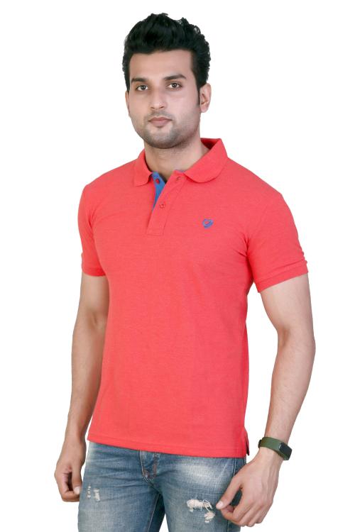 Buy Jace & Declan Solid Regular Fit Polo Neck T-Shirts for Men Red ...