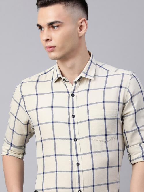Buy 5TH Anfold Mens Formal Pure Cotton Checkered Full Sleev Shirt ...