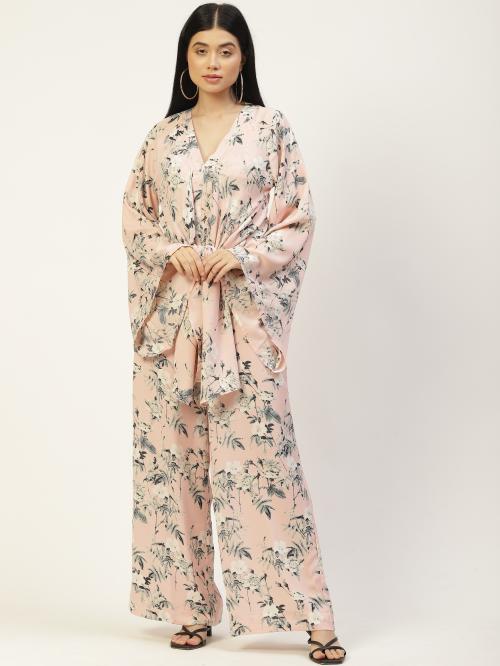 Buy Rue Collection Women Pink & Grey Printed Basic Jumpsuit Online at ...