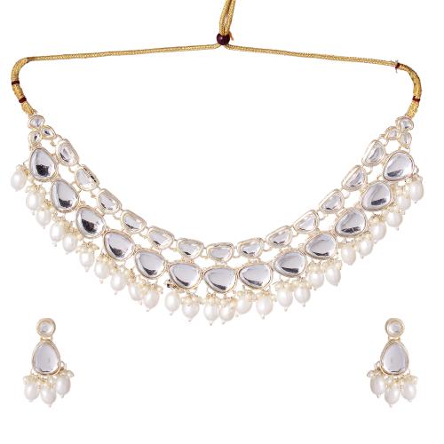 Buy Divisha Trendy Jewelry Set With Pair Of Earrings White Online at ...