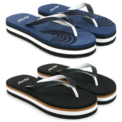 Buy Skytrap Blue, Black Laser Cut Rubber Slippers Flipflop for Women ...