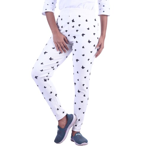 Buy KARARO ALL OVER BUTTERFLY PRINT JEGGINGS (WHITE) Online at Best ...