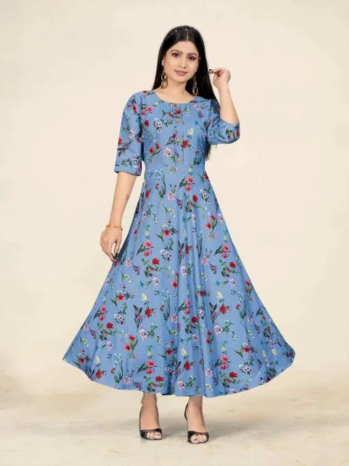 Buy LABEL DE VEDA: Unleash Your Elegance with Our Light Blue Crape ...