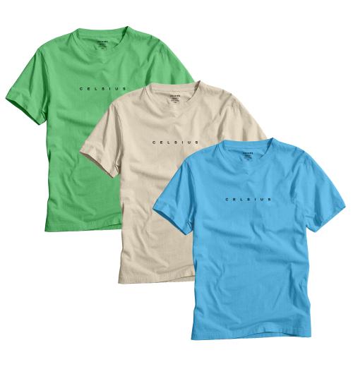 Buy Celsius Men's Crew Neck Half Sleev Slim FIT T-Shirt (Pack of 3 ...