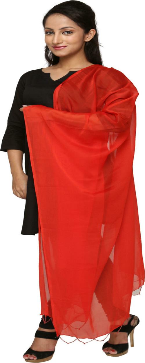 Buy Dupatta Bazaar Women Red Solid Chiffon Dupatta Online at Best Prices in India - JioMart.