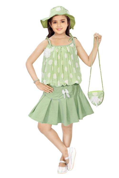 Buy RIDA DRESSES for Girls Full Length Frocks, Cotton Blend,Bobby print ...