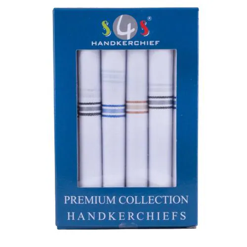 Buy S4S Men's 100% Cotton Premium Handkerchiefs Box Packing (White ...