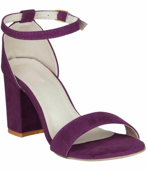 Buy SHOE CRAFT Purple Heel Sandals for Women Online at Best Prices in ...