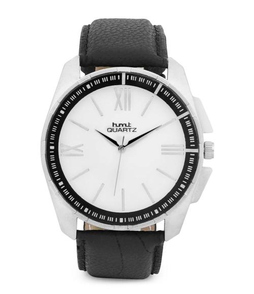 Buy HMTO White Professional Style Analog Genuine Leather Watch for Men ...