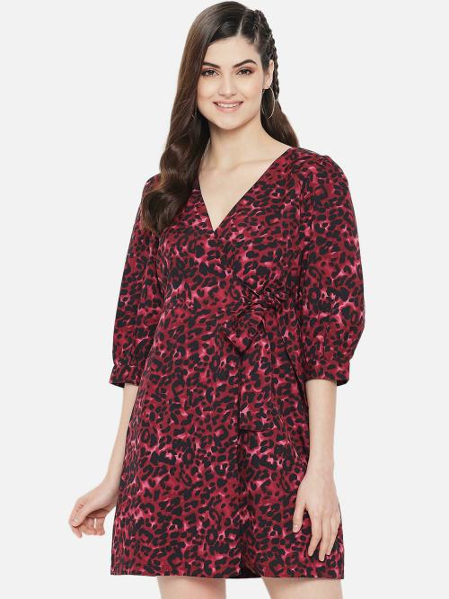 Buy Yaadleen Women Brown Self Design Polyester Dress (XL) Online at ...