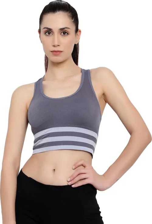 Buy Velvi FIGURE Women Sports Lightly Padded Bra (Grey) Online at Best ...