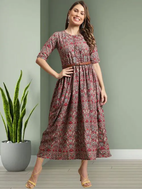 Buy Tromko Modern Grace Elegant Printed Women Gown Dress Online at Best Prices in India - JioMart.
