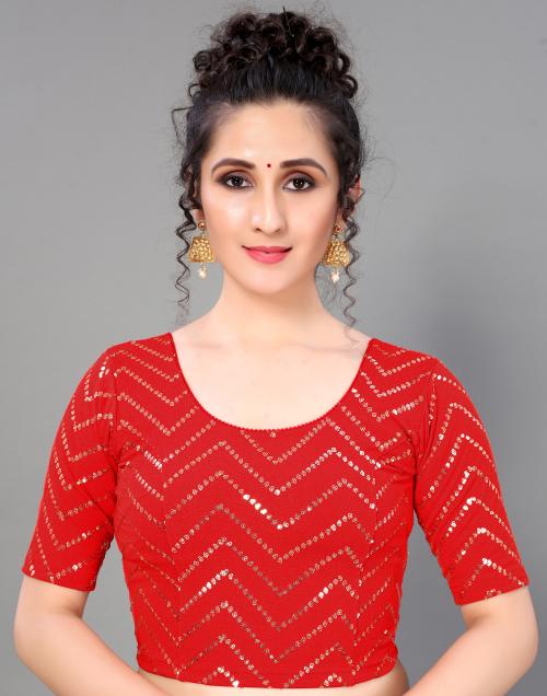Buy Siril Women'S Red Sequence Work Stitched Blouse Online at Best ...