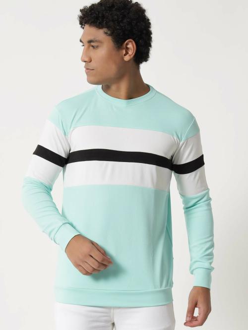 Buy Rabby Men Light Green Color Block Polyester T-Shirt - L Online at ...