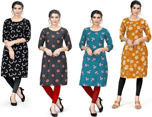 Buy SHREE INFINITY EXPORT Women Multicolor Printed Crepe Kurta Online at Best Prices in India ...