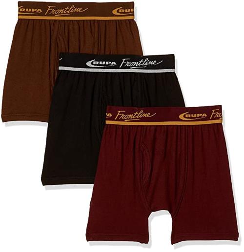 Buy Rupa Frontline Kids Boys Multicolor Solid 100% Cotton Boxers Online ...