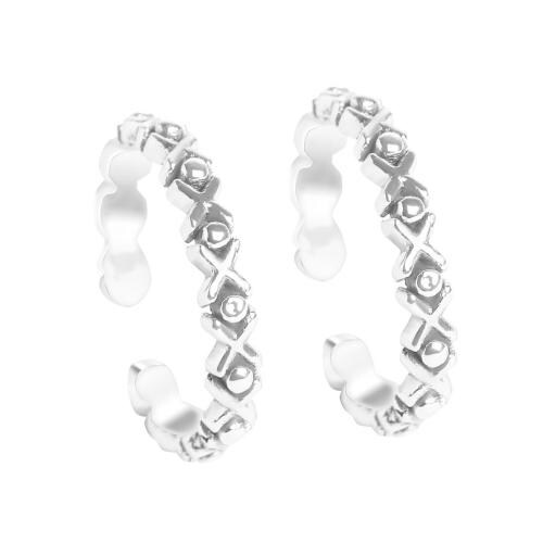 Buy CLARA 925 Sterling Silver Size Adjustable Oxidised Cross Toe Rings ...