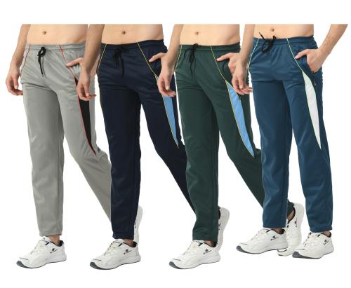 Buy KAYU Mens Solid Polyester Lower/Track Pants (Pack of 4) Multicolor ...