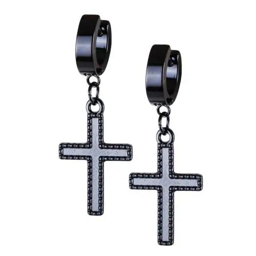 Buy Kanak Jewels Valentine Platinum Black Multy design Plug Hoop Studs ...