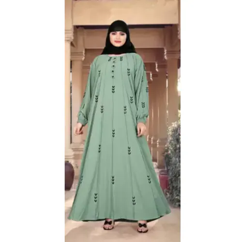 Buy BHUMIFAB latest style burqa Viscose Solid Burqa With Hijab (Green ...