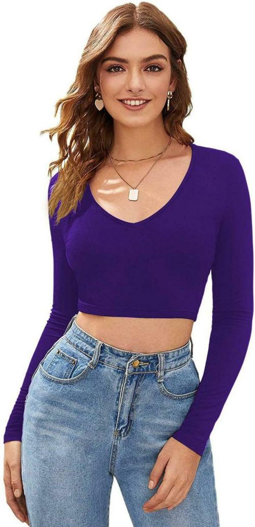 Buy THE BLAZZE_Women Cotton Blend Royal Blue Crop Top_XXL Online at Best Prices in India - JioMart.