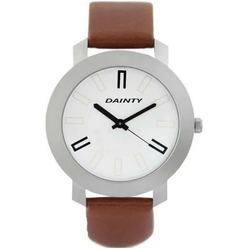 Buy DAINTY Analog White Dial Brown Strap Watch for Men Online at Best ...