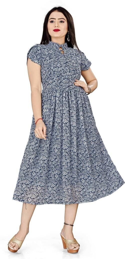 Buy Jayu Fab Women Printed Georgette Fit and Flare Dress Online at Best Prices in India - JioMart.