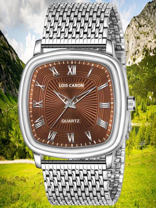 Buy LOIS CARON LCS-4270 Brown Dial and Silver Stainless Steel Chain for ...