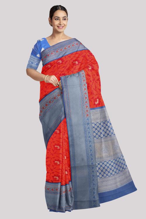 Buy KSR HANDLOOMS SEMI MUGA GADWAL SAREE Online at Best Prices in India ...