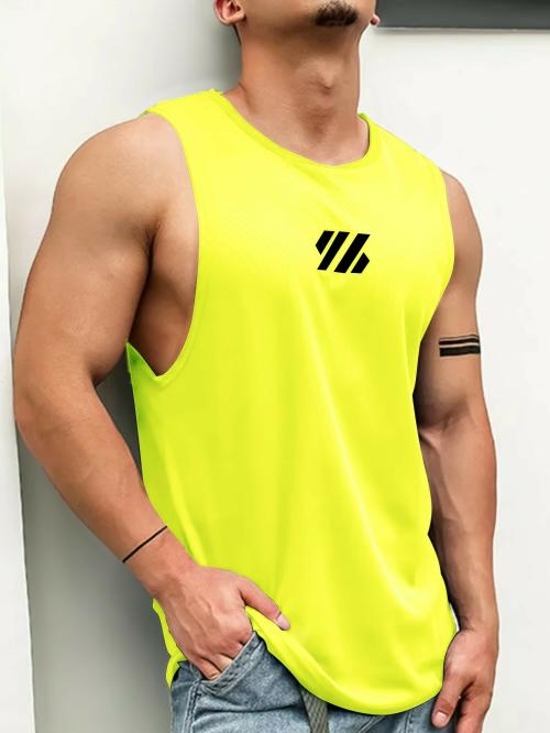 Buy Jump Cuts Mens Printed Sleeveless Polyester Yellow Slim Fit Vest ...