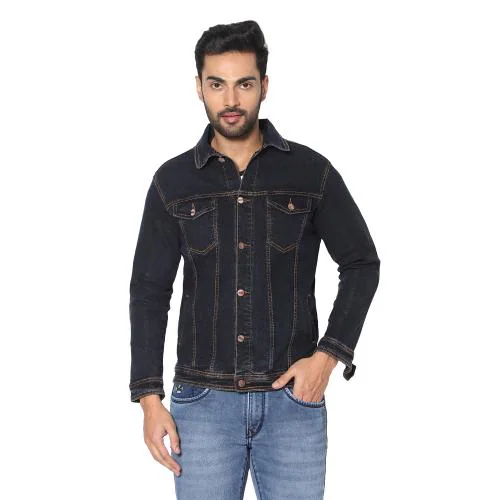 Buy TCI TRUE COLORS OF INDIA Men's Carbon Black Denim Jacket Online at ...