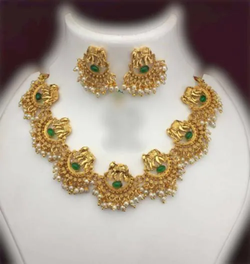 Buy Primectrla Fab Gold Plated Brass Jewel Set (Gold) Online at Best ...
