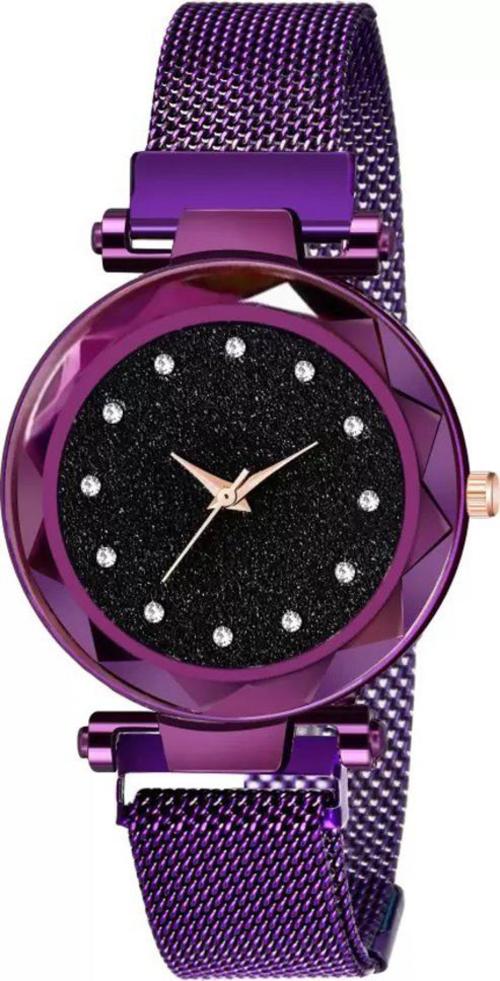 Buy ELRINZA Analog Black Dial Purple Strap Watch For Girls Online at ...