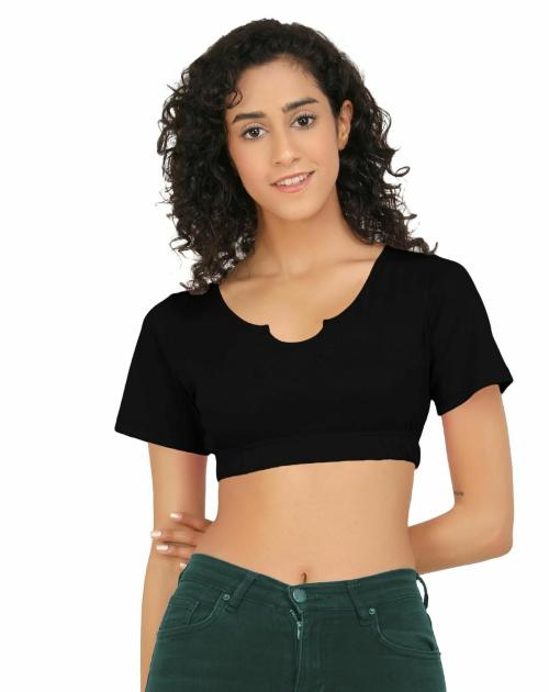 Buy AD2CART A4204 Women Notch Neck Cap Sleeve Stylish Crop Top for ...