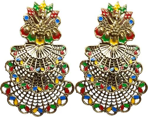 Buy Jn Handicraft Copper Plated Drops And Danglers Copper, Maroon For ...