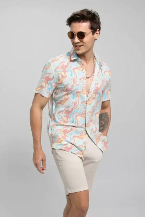 Buy PRIMEFIELD Men Regular Fit Printed Casual Polycotten Multicolour ...