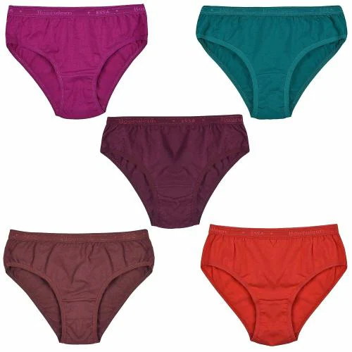 Buy ESSA _ Women's Plain Cotton Briefs 5Pcs Combo(Color May Vary ...