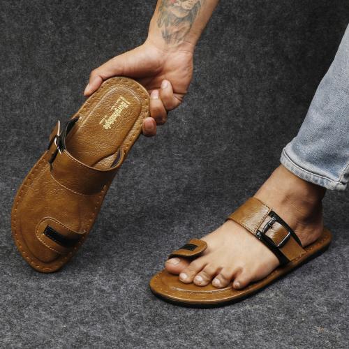 Buy Burghalstyle Casual Slippers For Men Made Of Artificial Leather ...