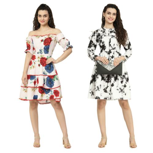 Buy MISS AYSE Western Multi Color Dress{ Pack of 2} Online at Best ...