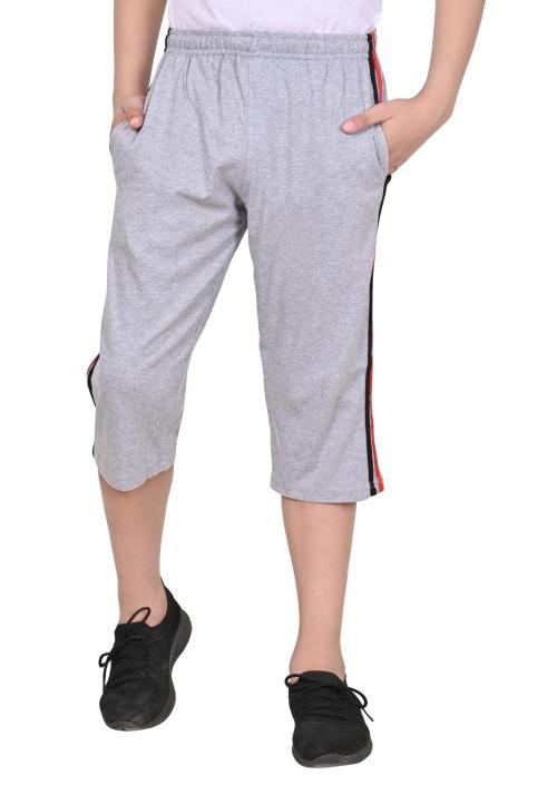 Buy KAYU Boys Cotton Solid Side Striped Capris 3/4th Pants (Pack of 1 ...