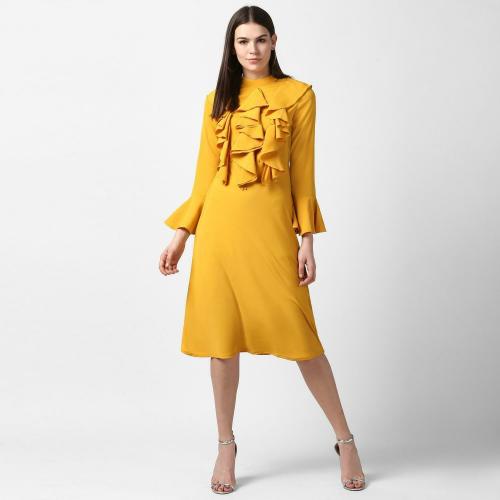 Buy StyleStone Women Yellow Solid Dress Online at Best Prices in India ...