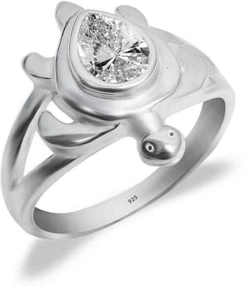 Buy Parnika Tortoise Turtle Hallmark Pure 92.5 Sterling Silver Cubic Zirconia Ring () Online at ...