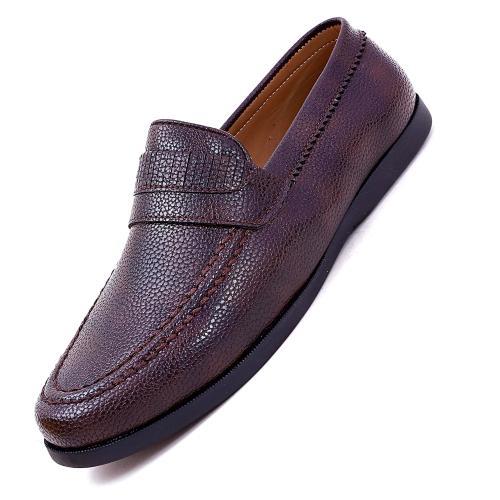 Buy Advick Black Casual Shoes For Men Slip On SL-L104-BRN-9 Online at ...
