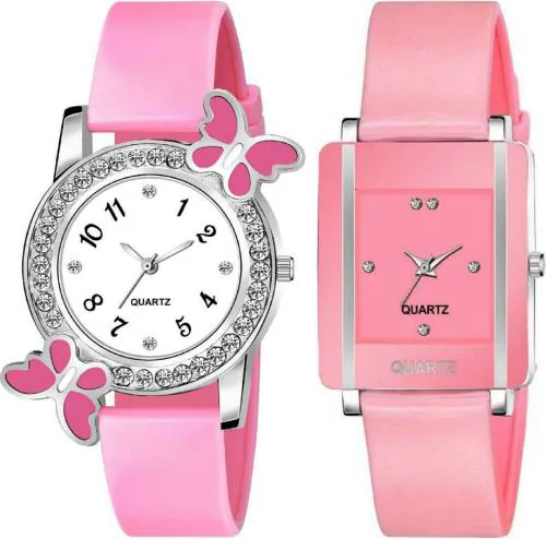 Buy Edenscope Analog Dial Color Pink, White Strap Color Pink Watch for ...