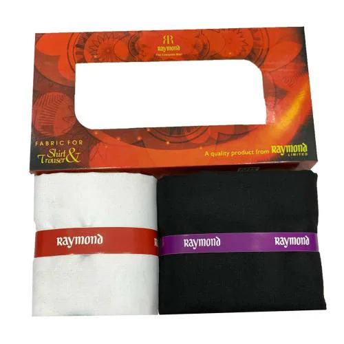 Buy Raymond White Solid Pc-Cotton Shirt & Trouser Fabric in Window Box ...