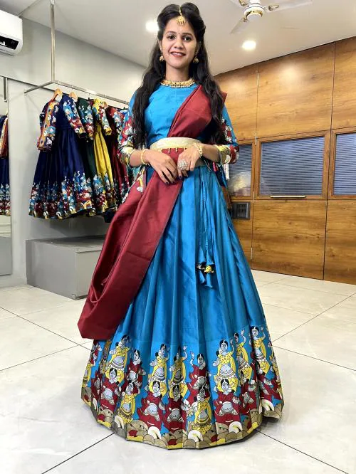 Buy FABCARTZ South Indian Traditonal Wedding Half Saree for Women ...